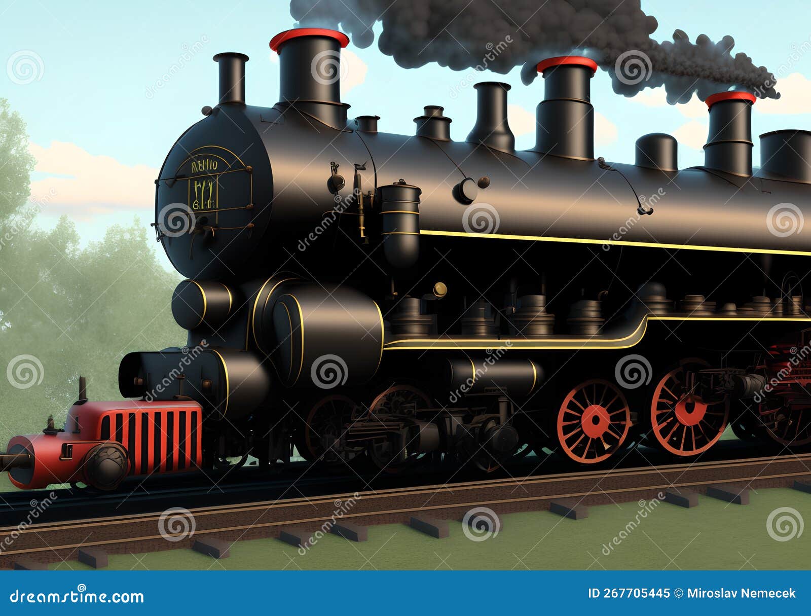Steam Engine, Generative AI Illustration Stock Illustration ...