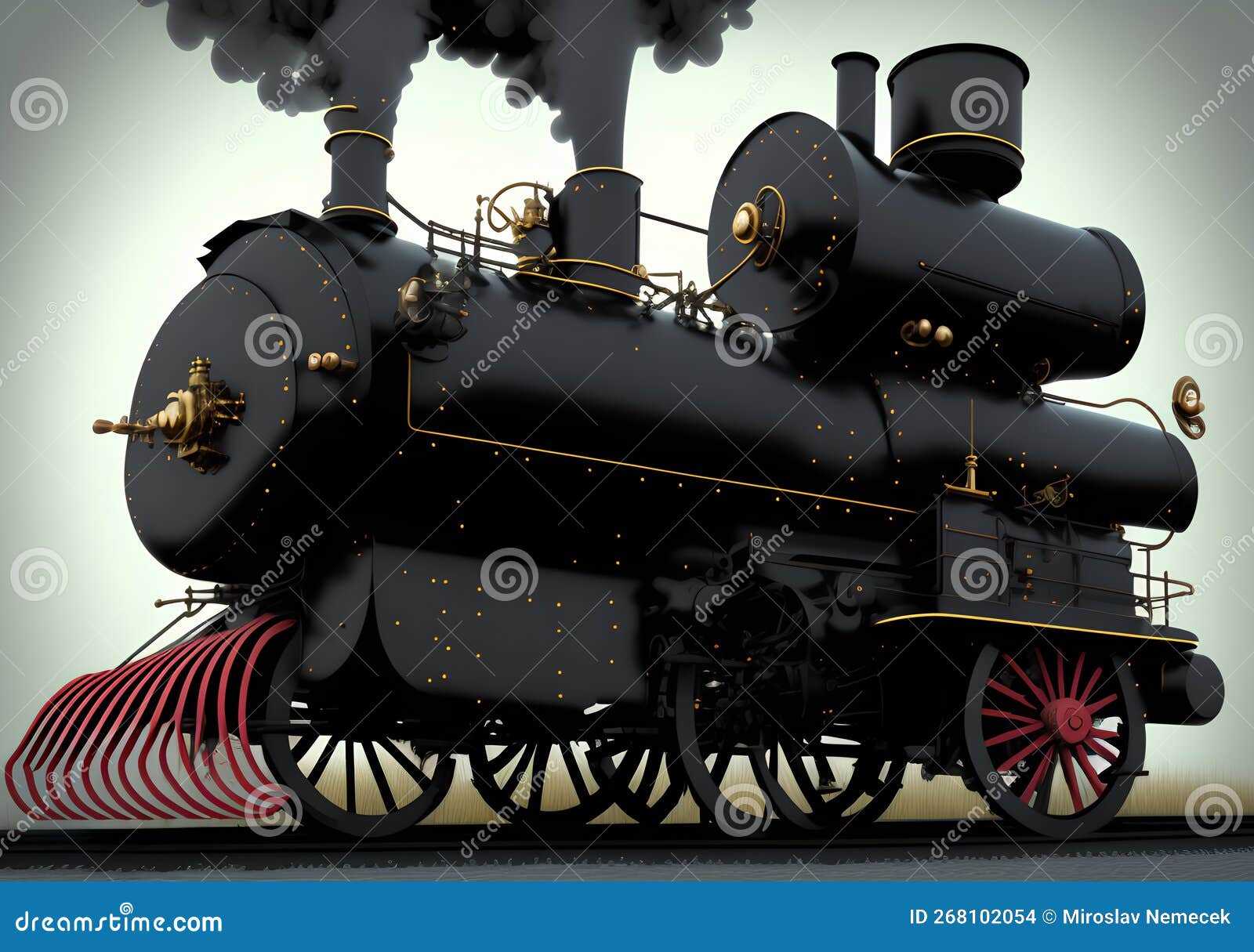 Steam Engine, Generative AI Illustration Stock Illustration ...