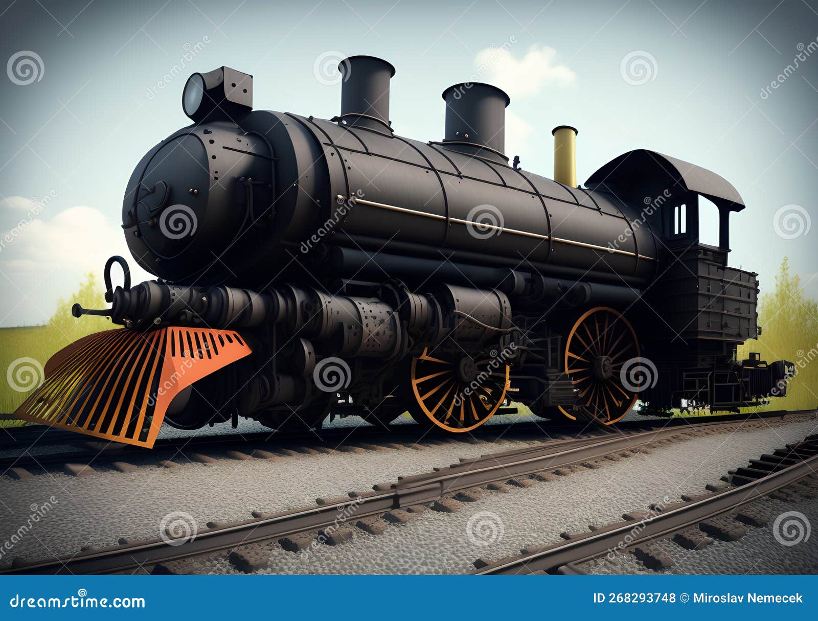 Steam Engine, Generative AI Illustration Stock Illustration ...