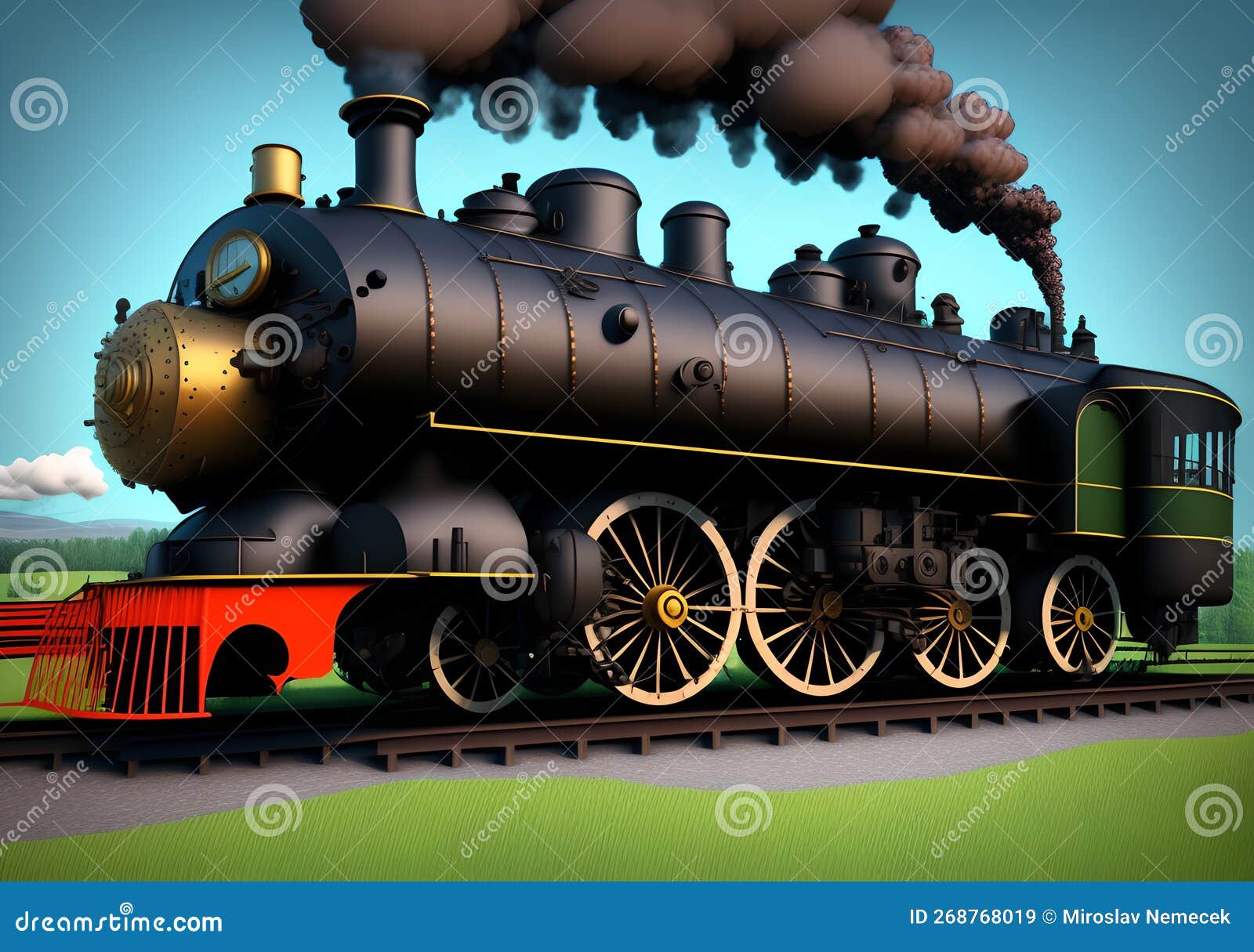 Steam Engine, Generative AI Illustration Stock Image - Image of ...