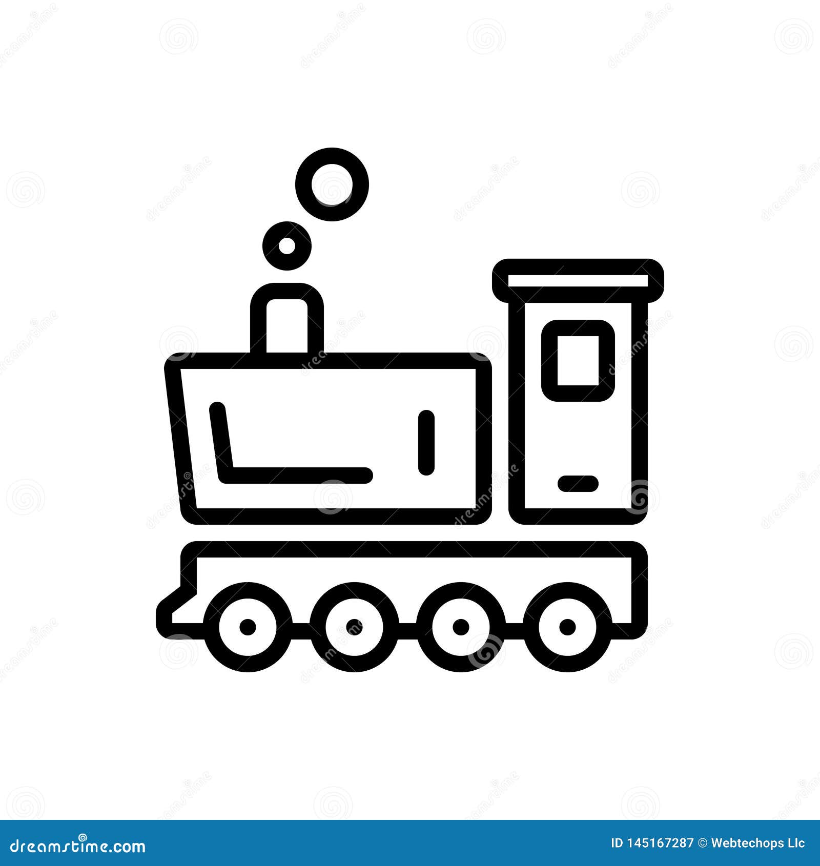Black Line Icon for Steam Engine, Transportation and Train Stock ...