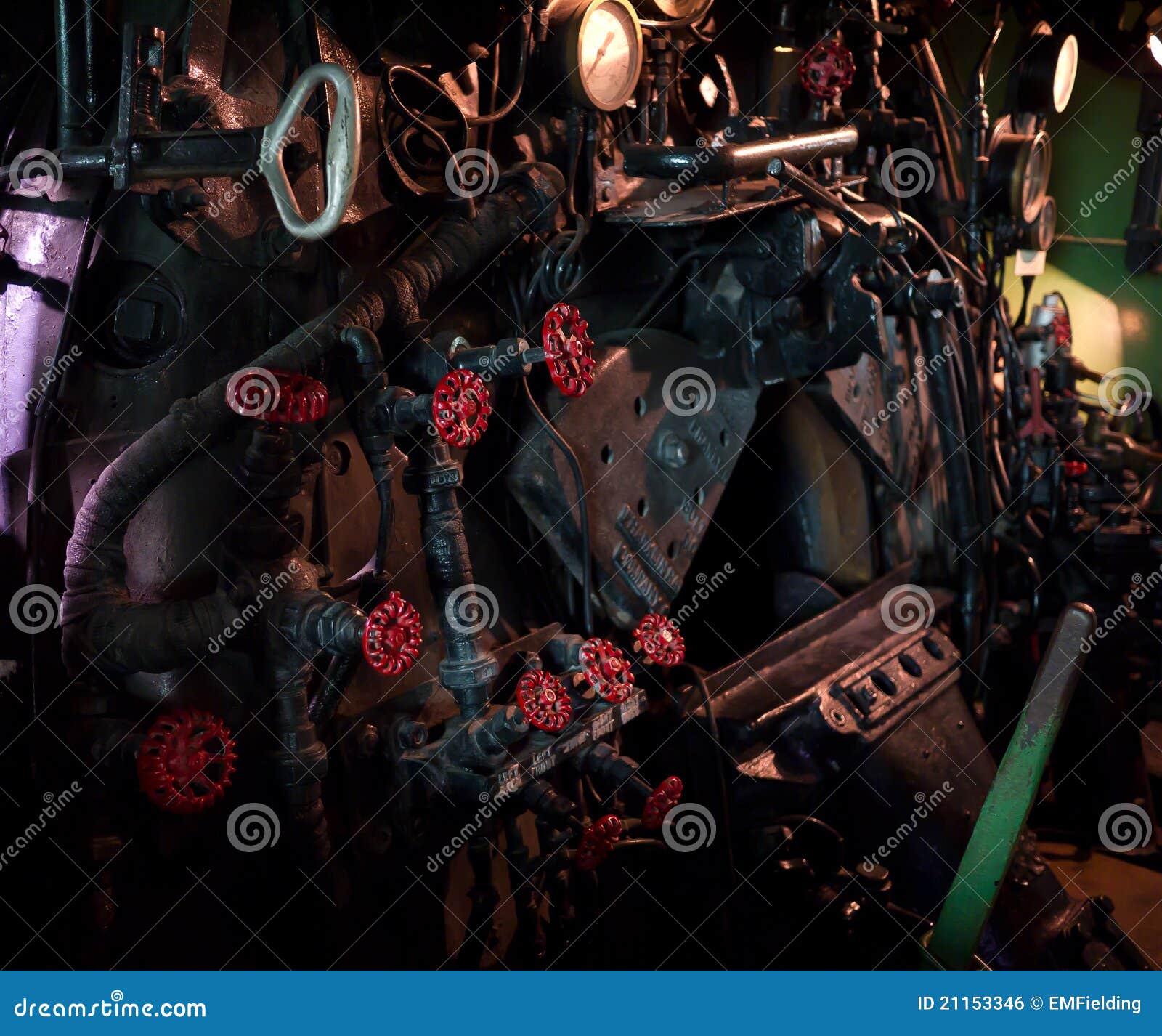 Steam Engine Interior Detail Stock Photo - Image of railway, dial: 21153346