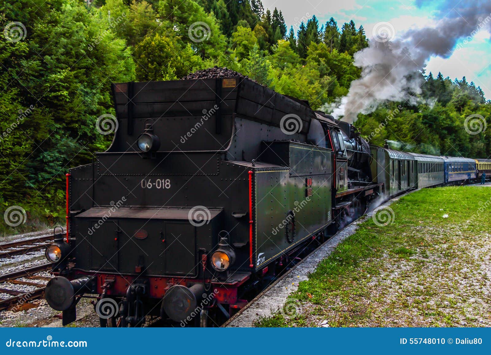 Steam Engine Old Train at Lake Bled Stock Photo - Image of power ...