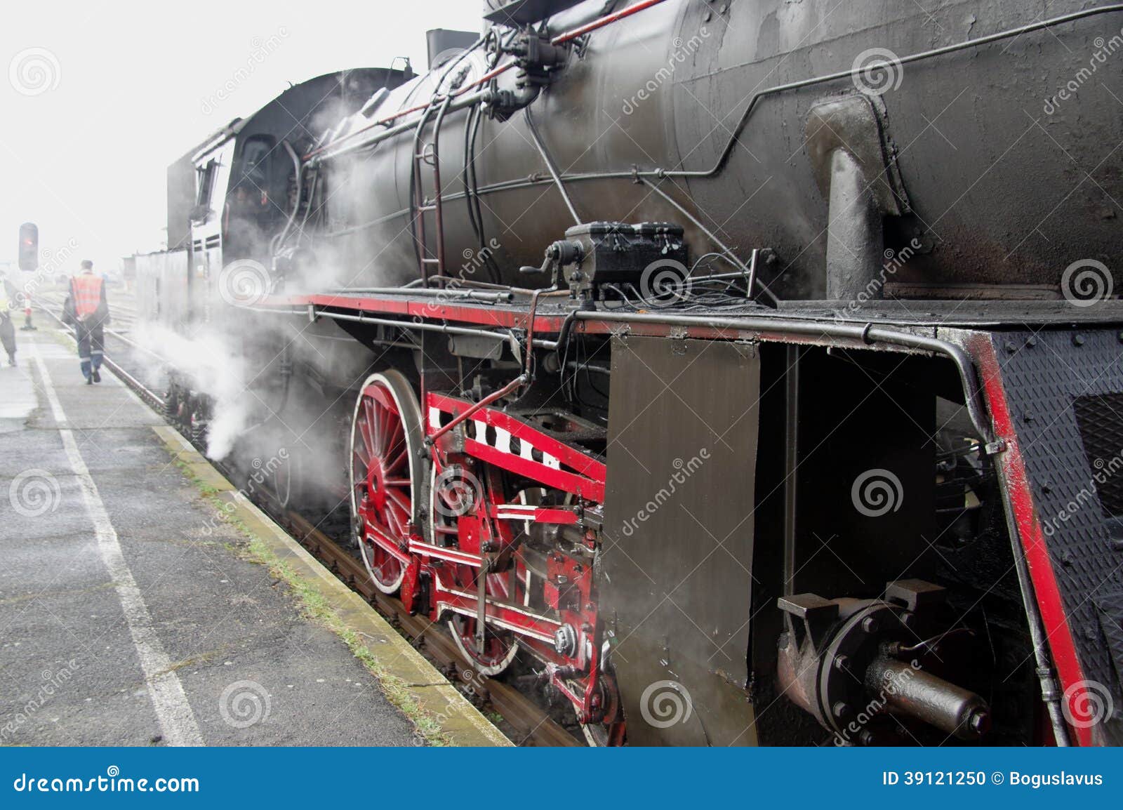 Steam engine. stock photo. Image of cloud, train, rails - 39121250