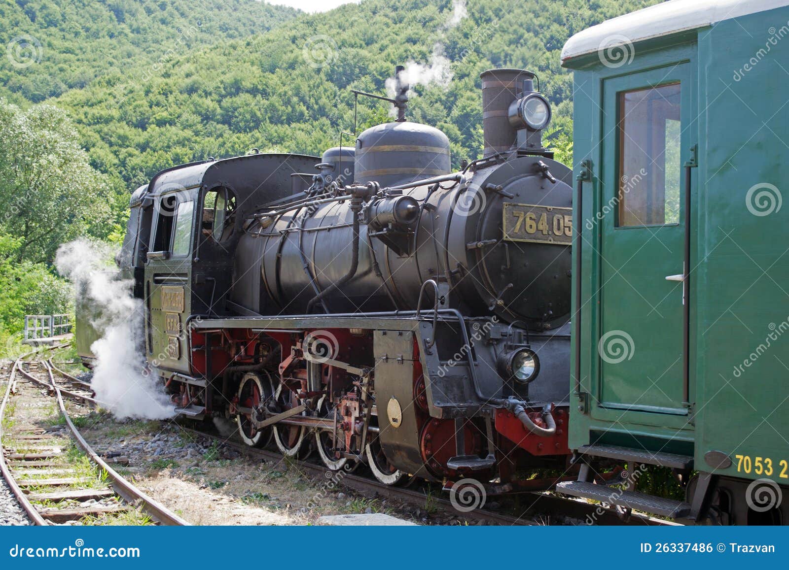 Steam engine powered train stock photo. Image of line - 26337486