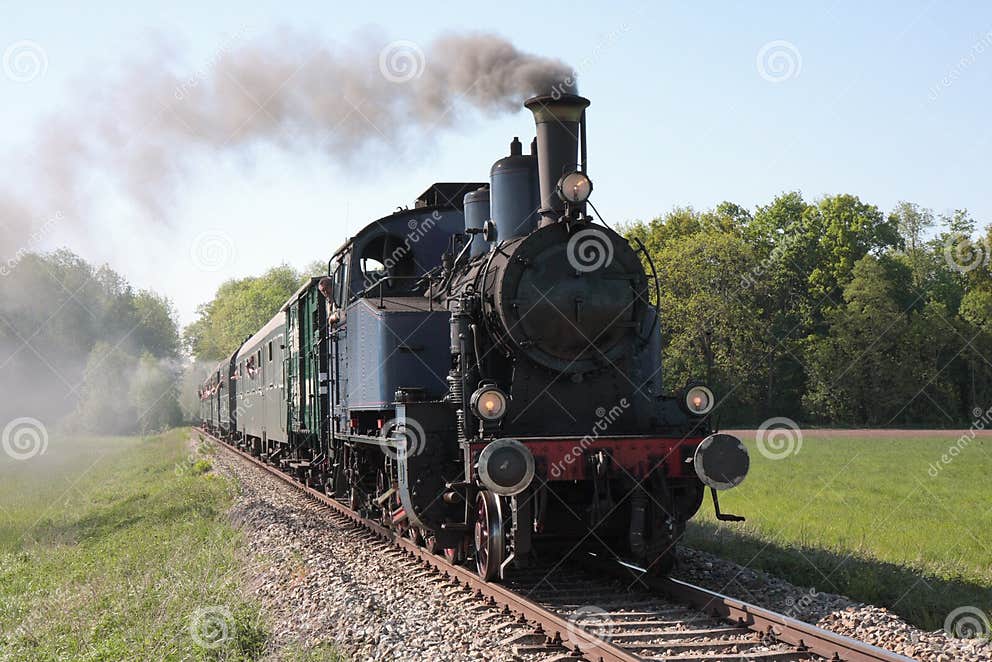 Steam engine powered train stock photo. Image of loco - 5189946