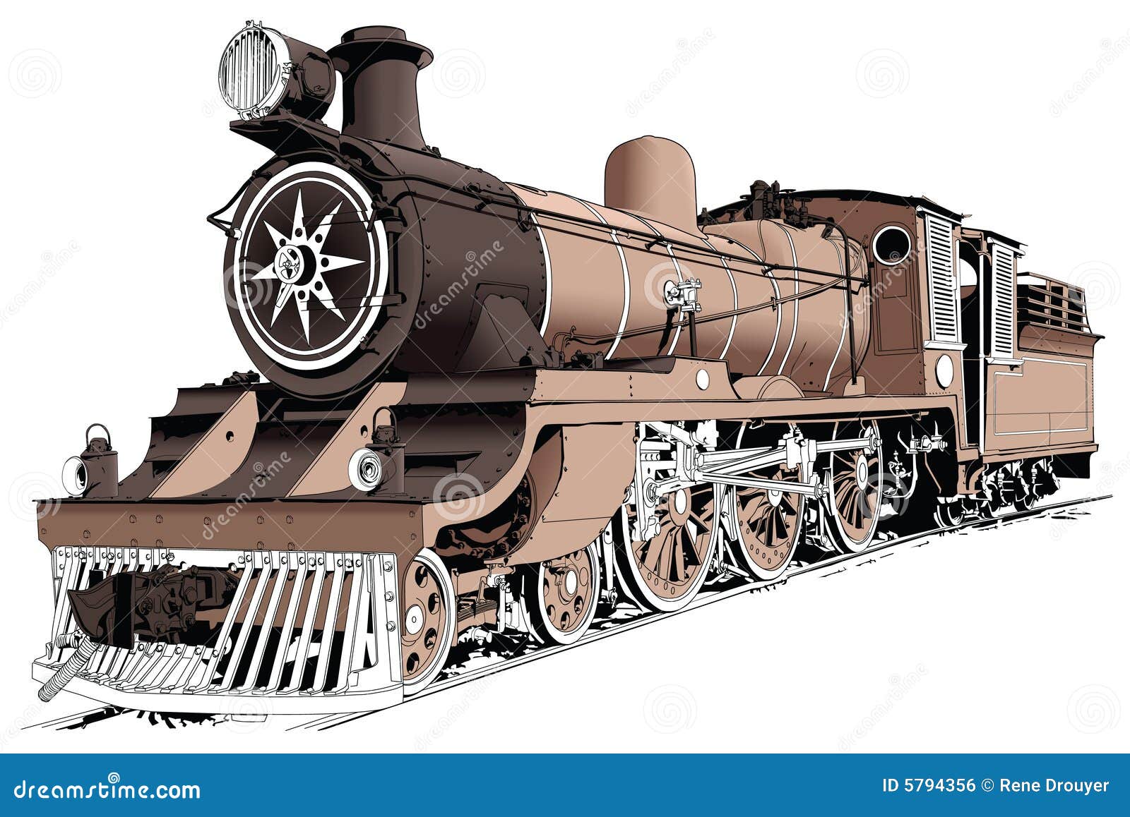 Steam Engine Cartoon Character Vector Illustration | CartoonDealer.com ...