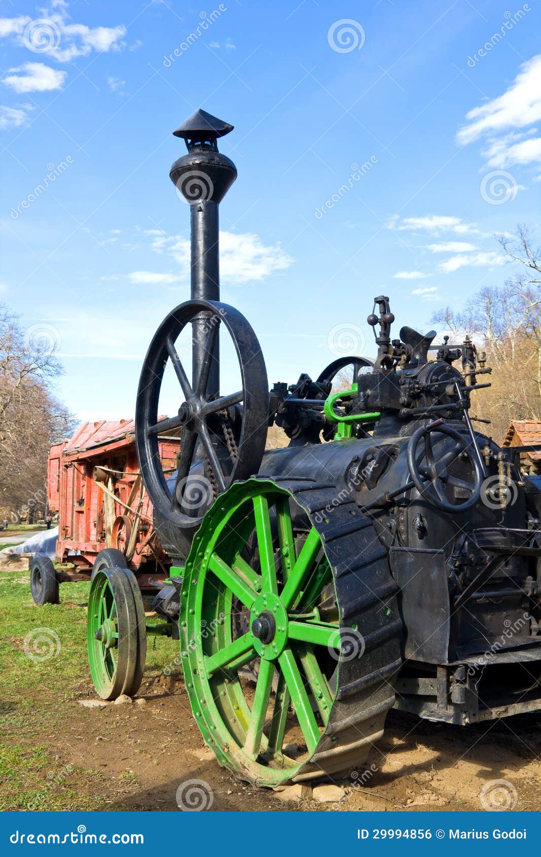 Ancient steam machine stock photo. Image of field, farmland - 29994856
