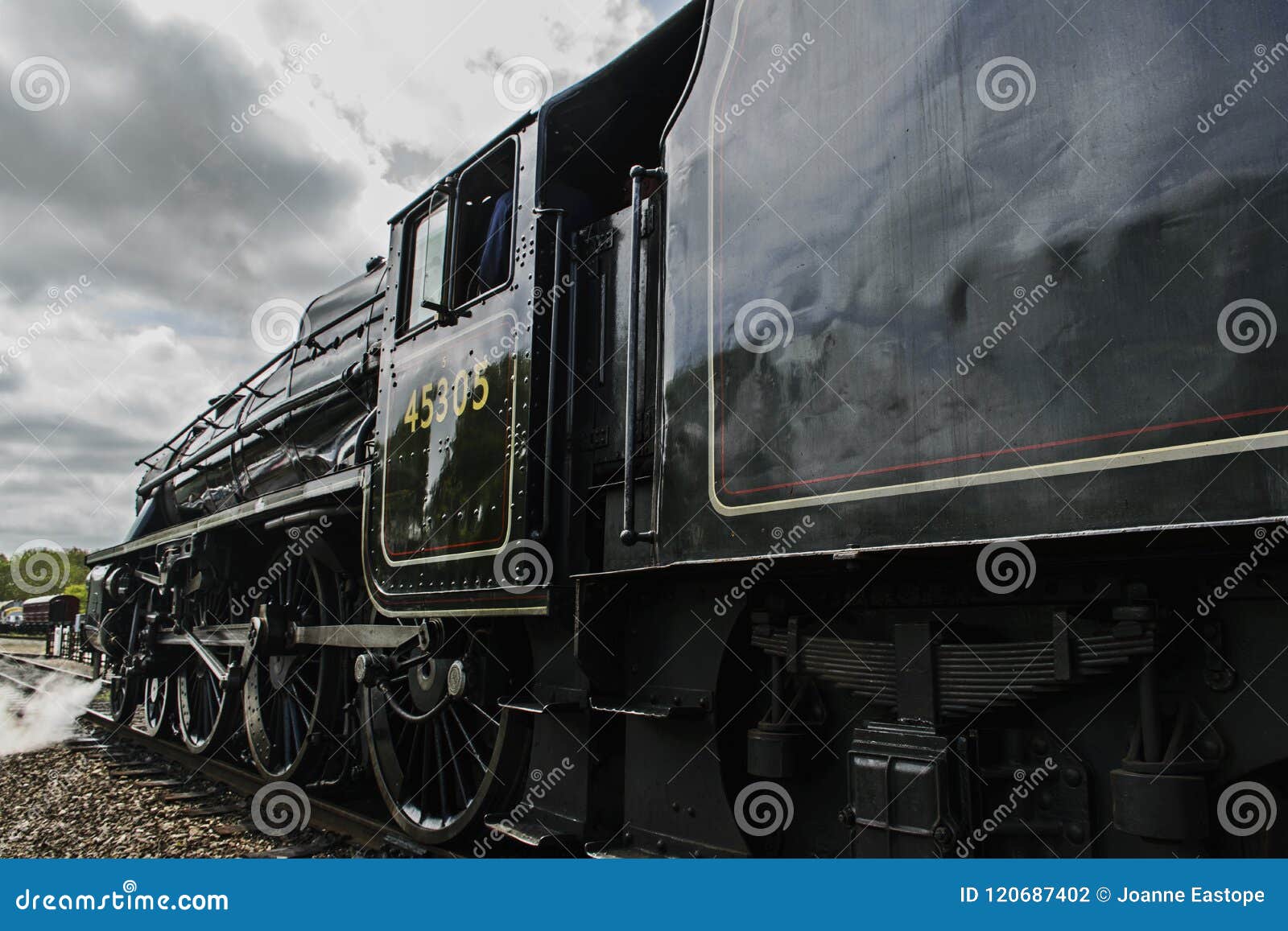 Steam engine, side view editorial photography. Image of journey - 120687402