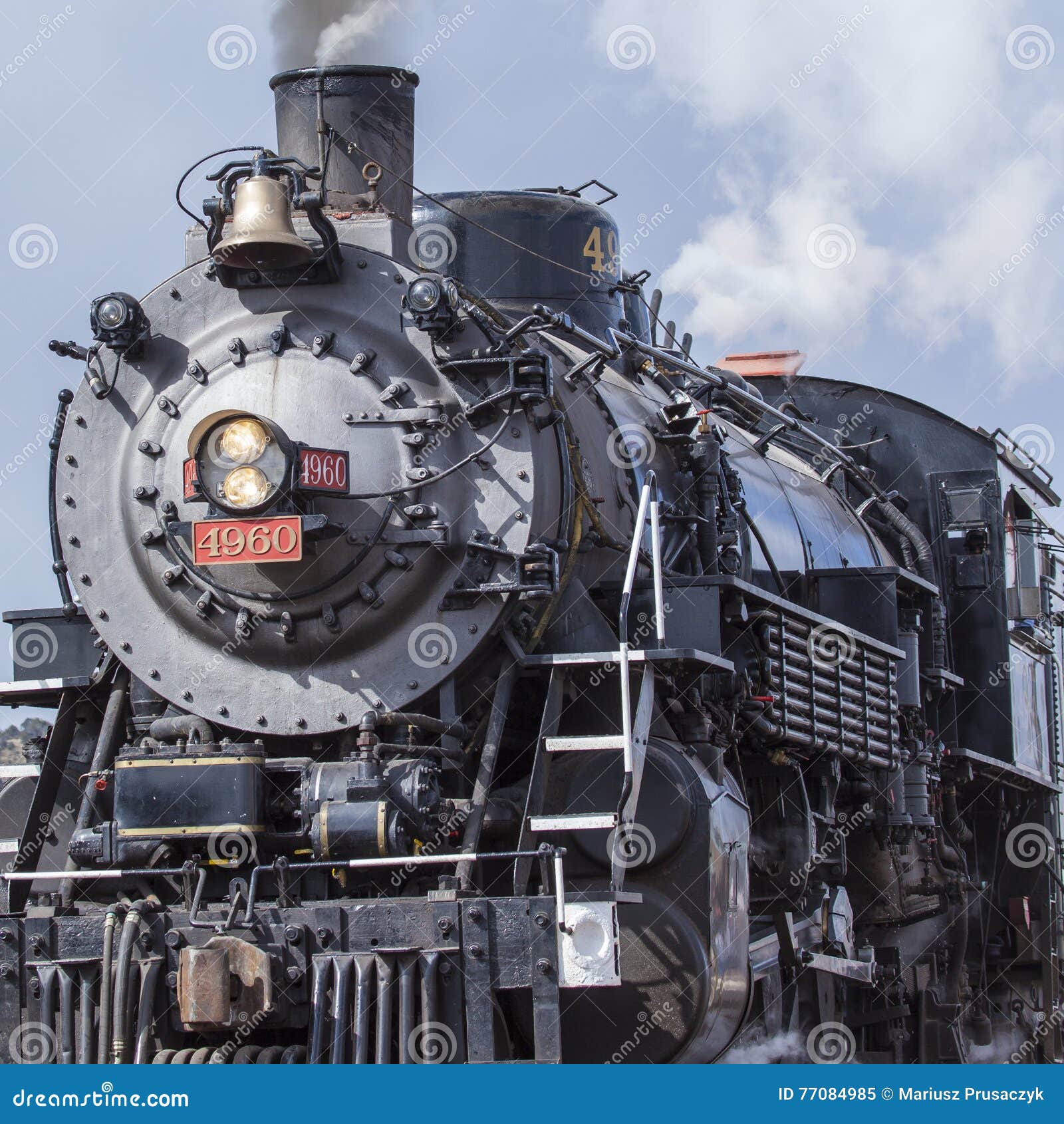 A Steam Engine Sits on Display in Williams, USA. Stock Image - Image of ...