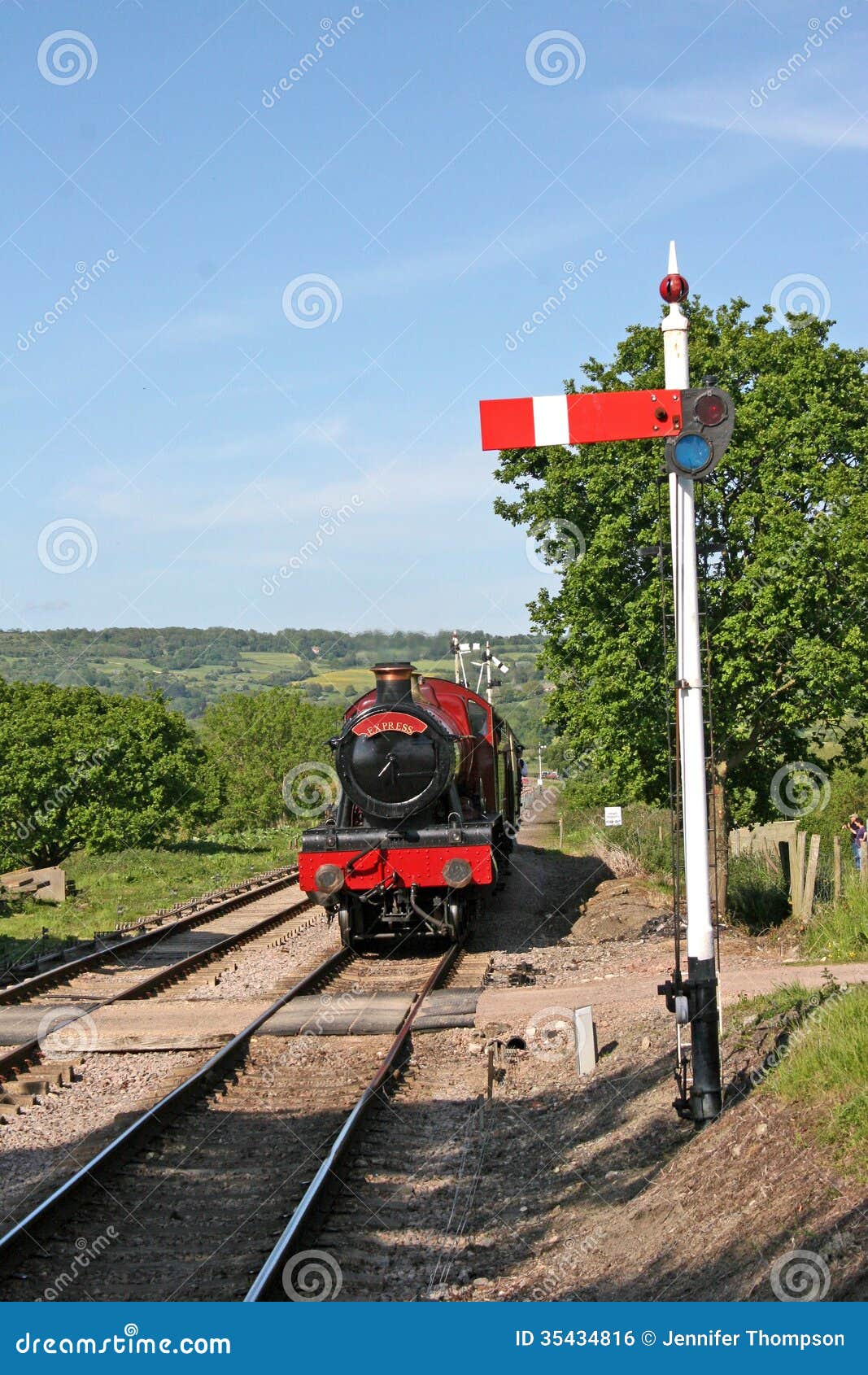 Steam engine stock photo. Image of train, signal, track - 35434816