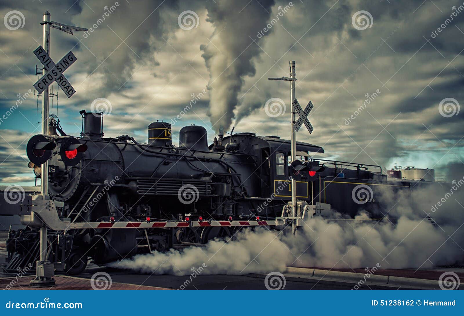 Steam Engine on the Tracks stock photo. Image of steam - 51238162