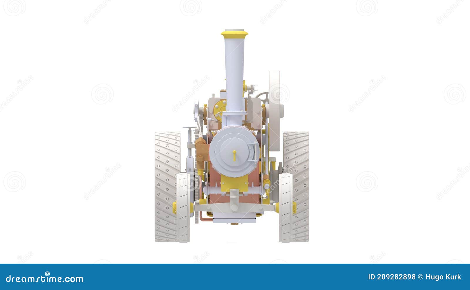 Tractor Mechanical Digger Excavator Black And White Cartoon Vector ...