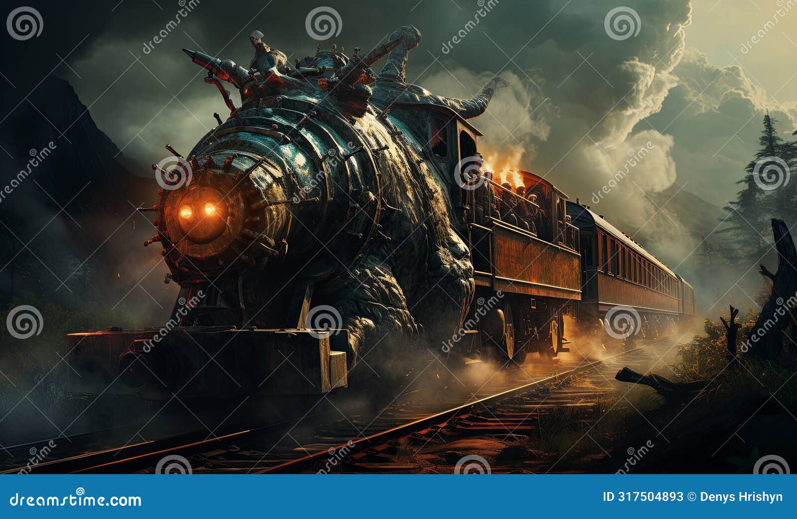Steam Engine Train in Forest Stock Image - Image of chugging, foliage ...