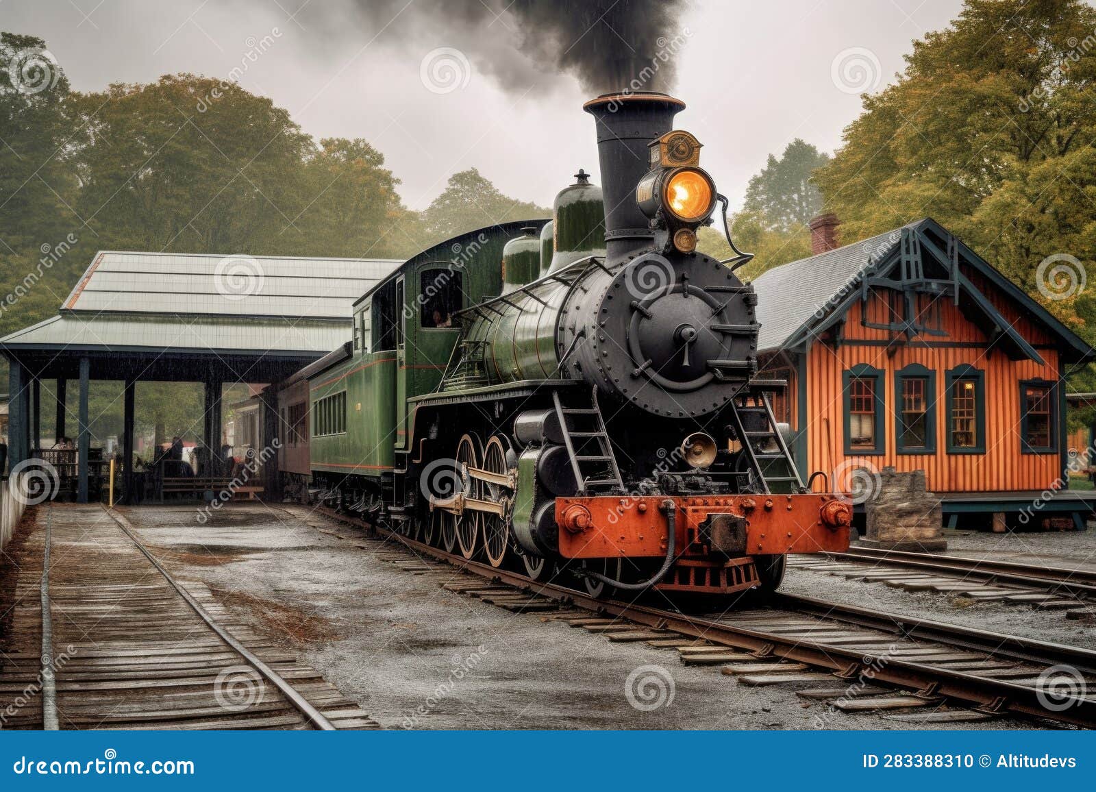 Steam Engine Train at Historic Station Platform Stock Photo - Image of ...
