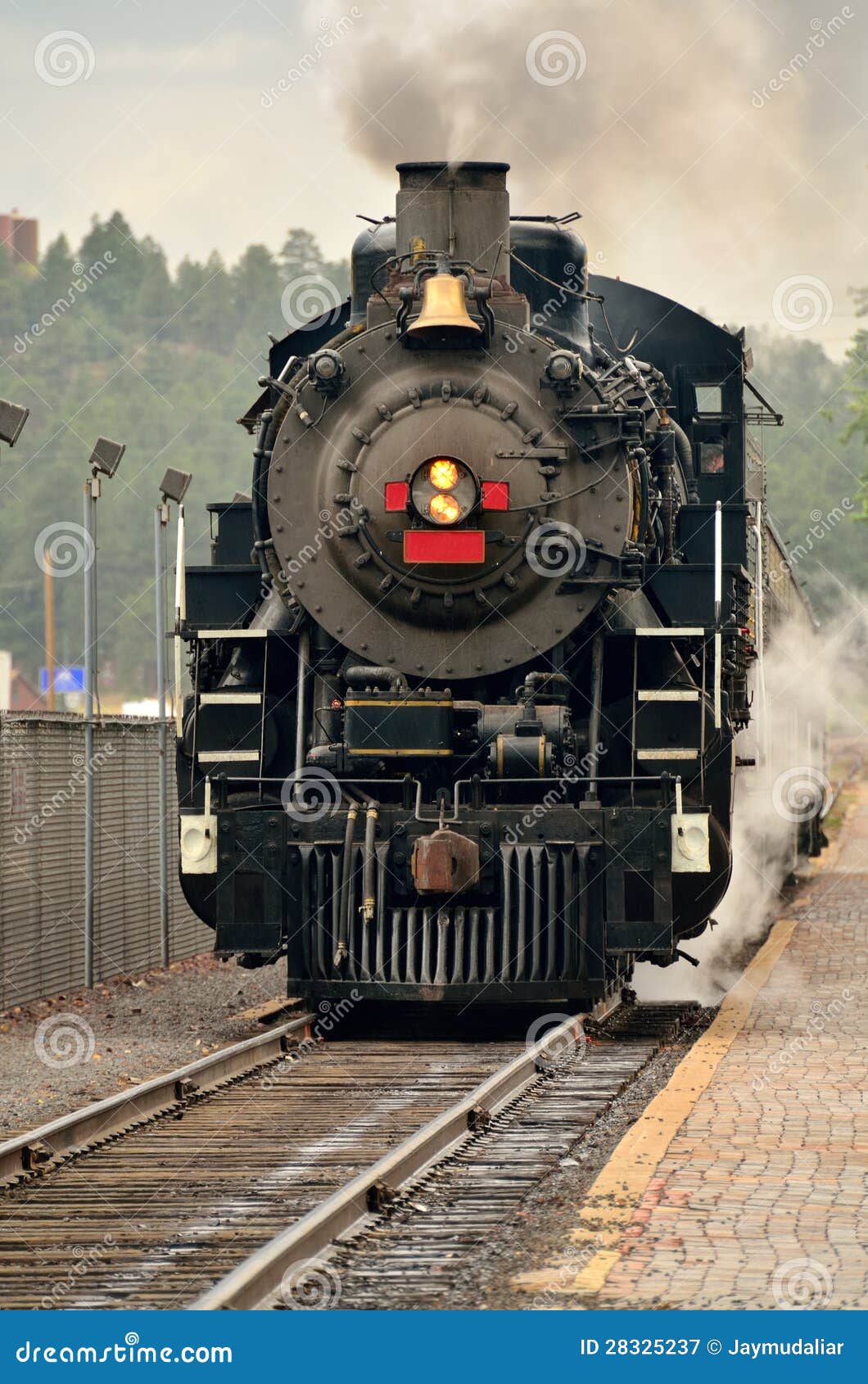 Steam Engine at a Train Station Stock Image - Image of nostalgia, black ...