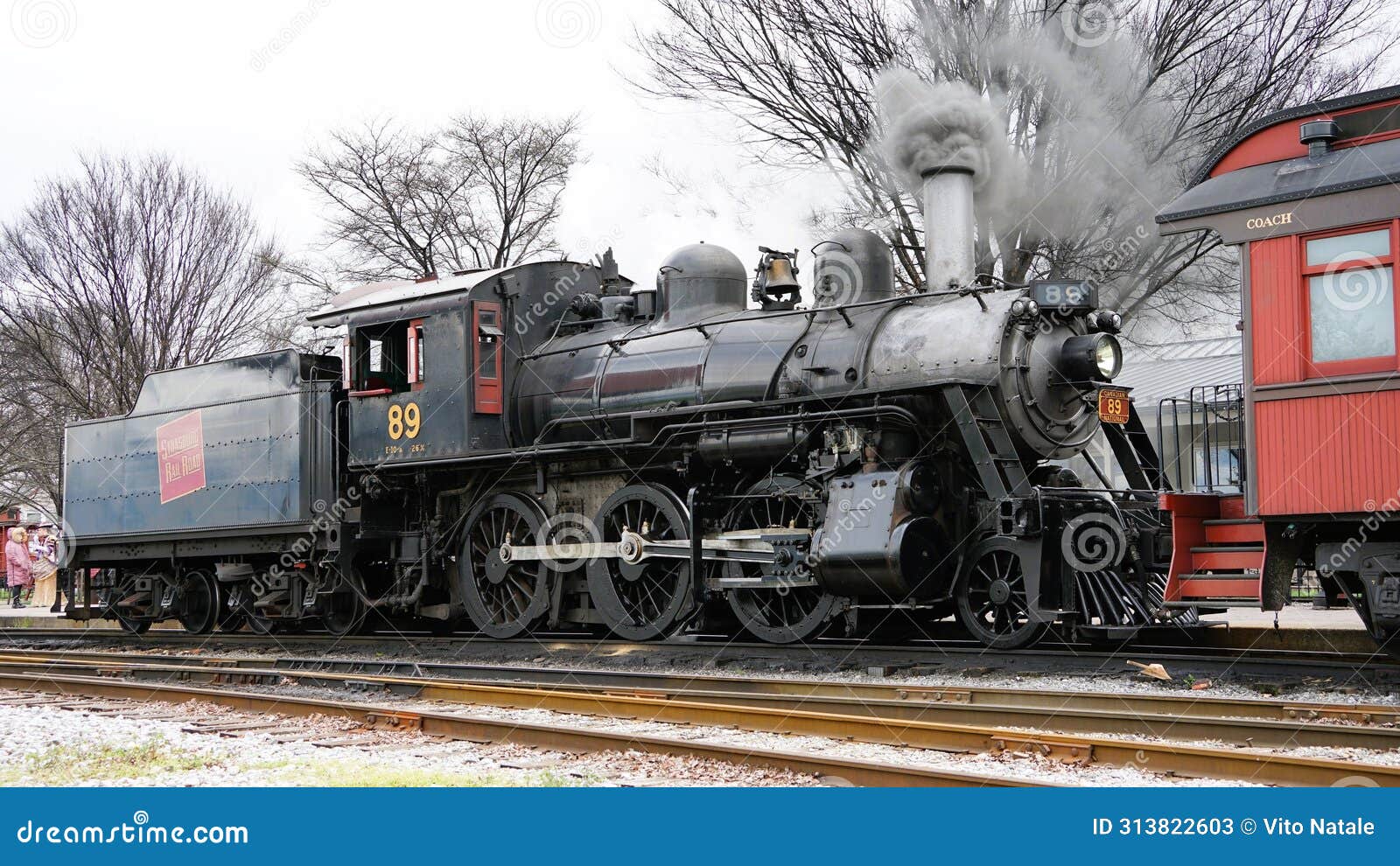 Steam Engine at the Train Station. Editorial Stock Photo - Image of ...