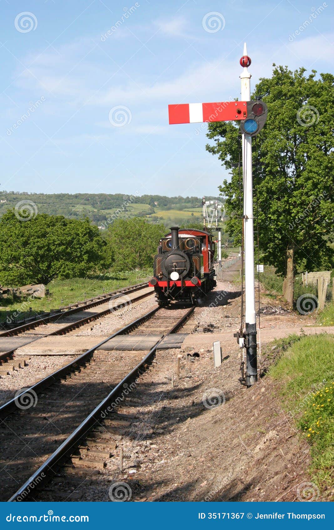 Steam engine stock image. Image of tracks, gravel, signal - 35171367