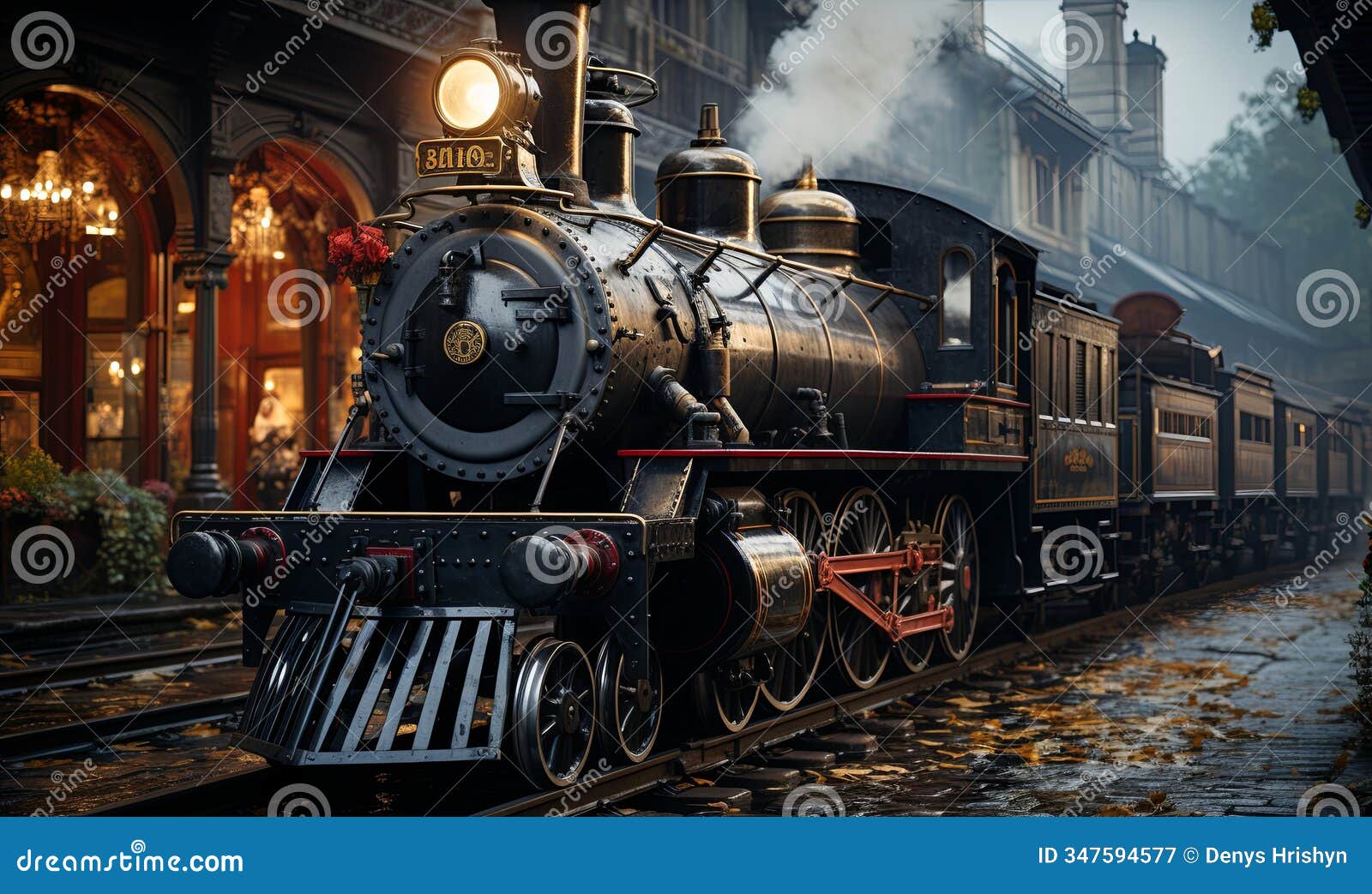 Steam Engine Train Traveling Down Train Tracks Stock Image - Image of ...