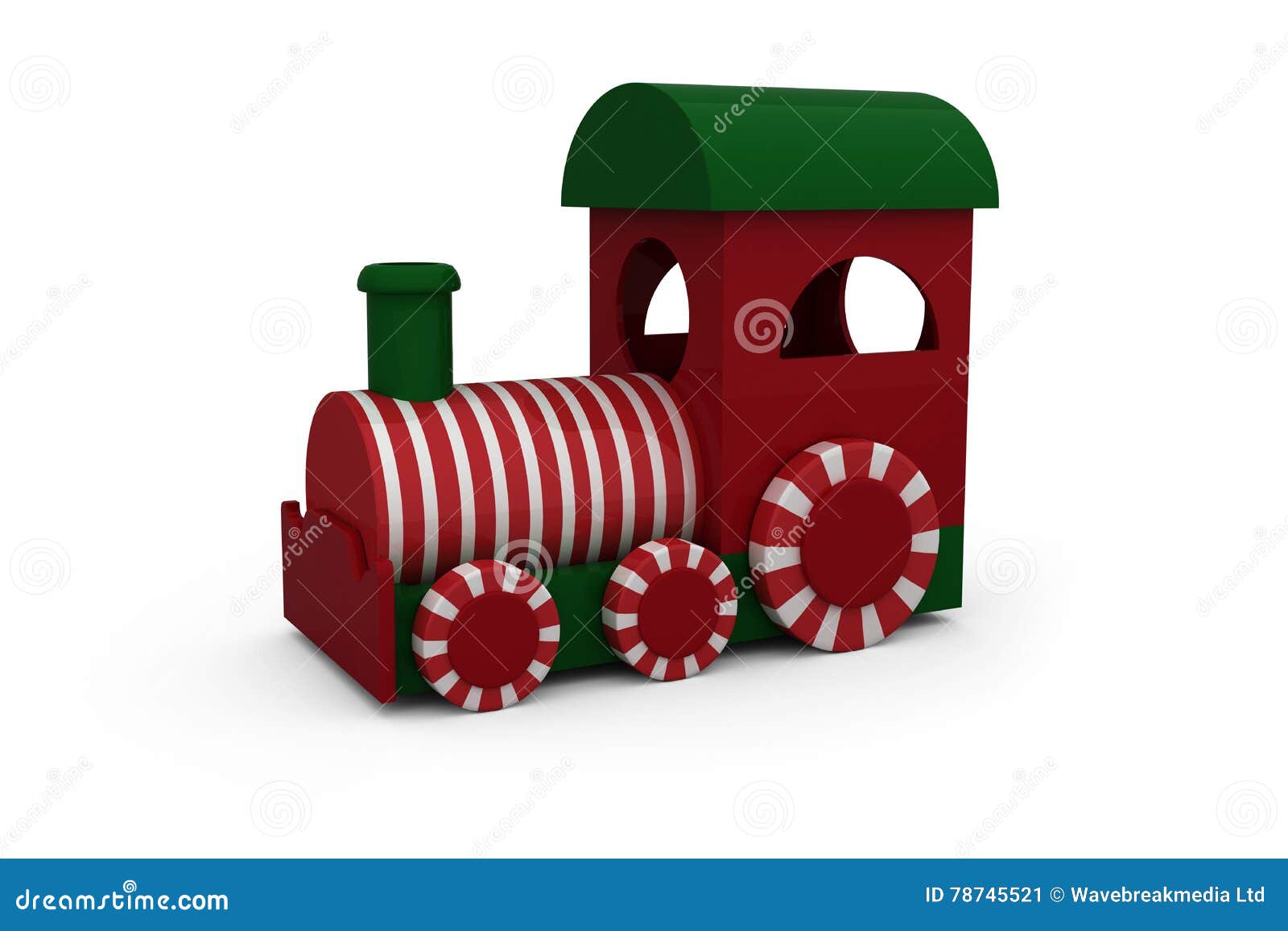 Steam Engine with White and Red Striped Stock Illustration ...