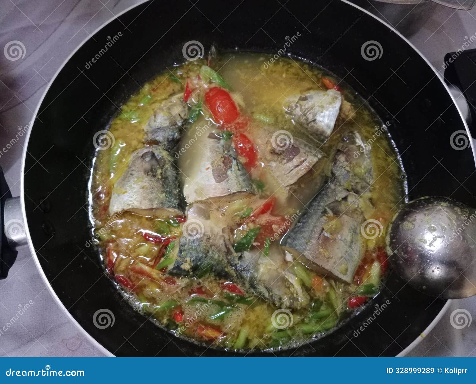 Steam fish cooking for eat stock image. Image of rise - 328999289