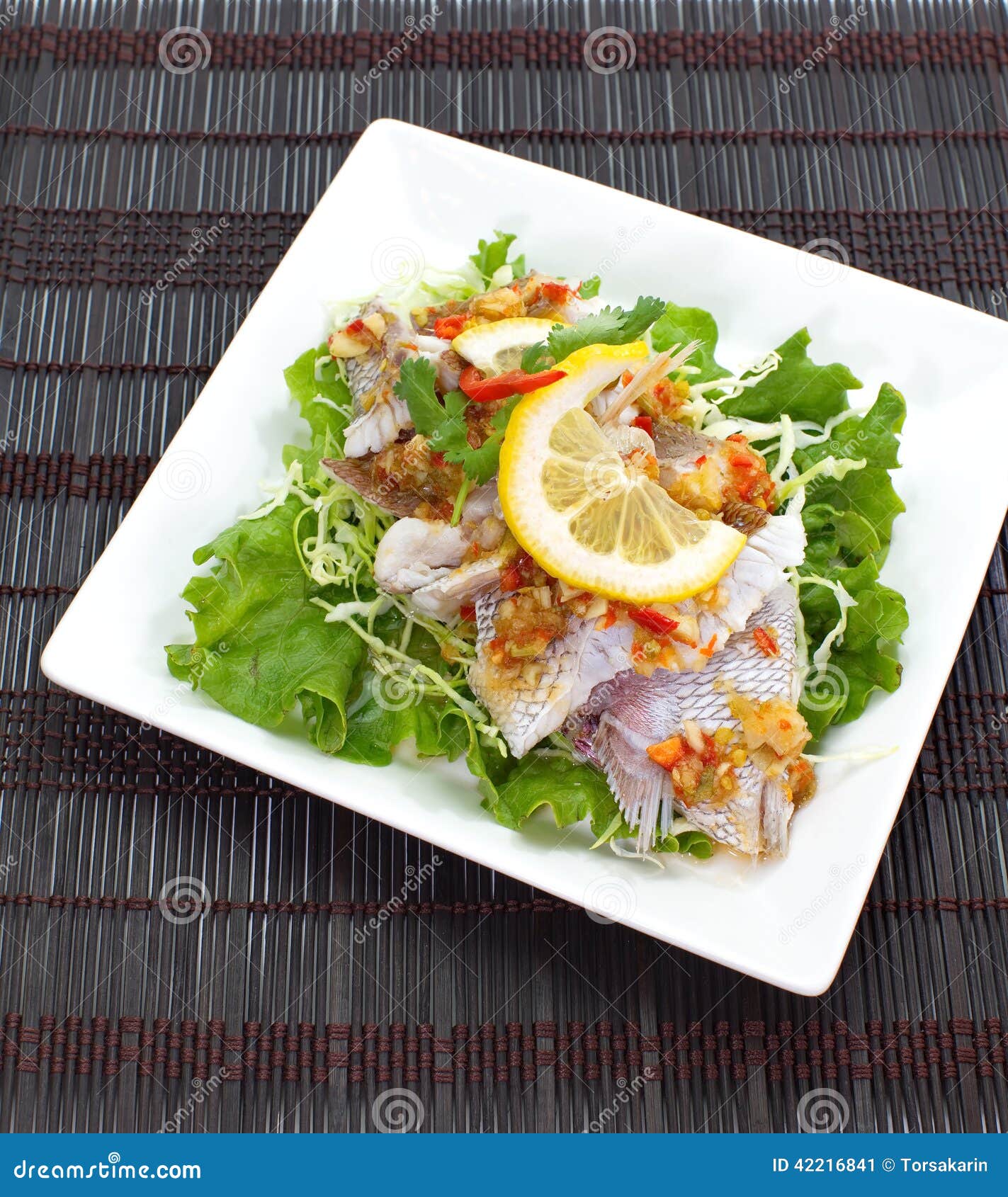 Steam fish in lemon sauce stock image. Image of boil - 42216841