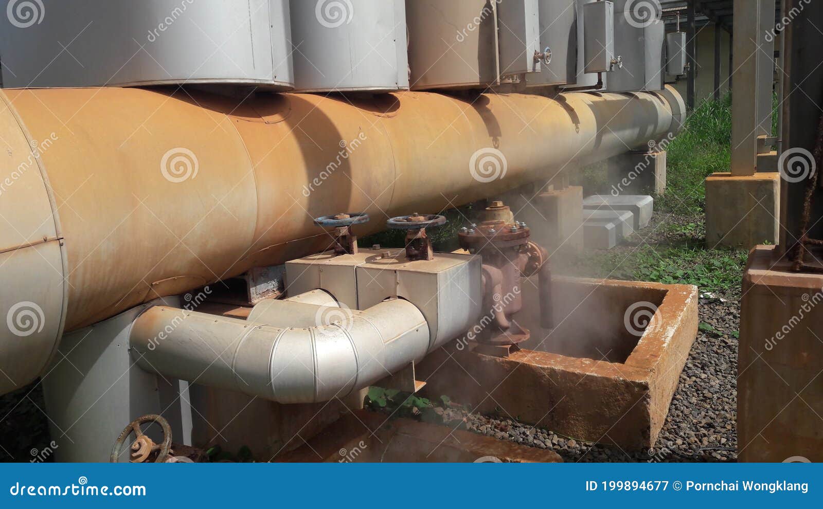 Steam Header of Steam System in Power Plant Stock Image - Image of ...