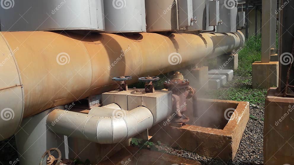 Steam Header of Steam System in Power Plant Stock Image - Image of ...