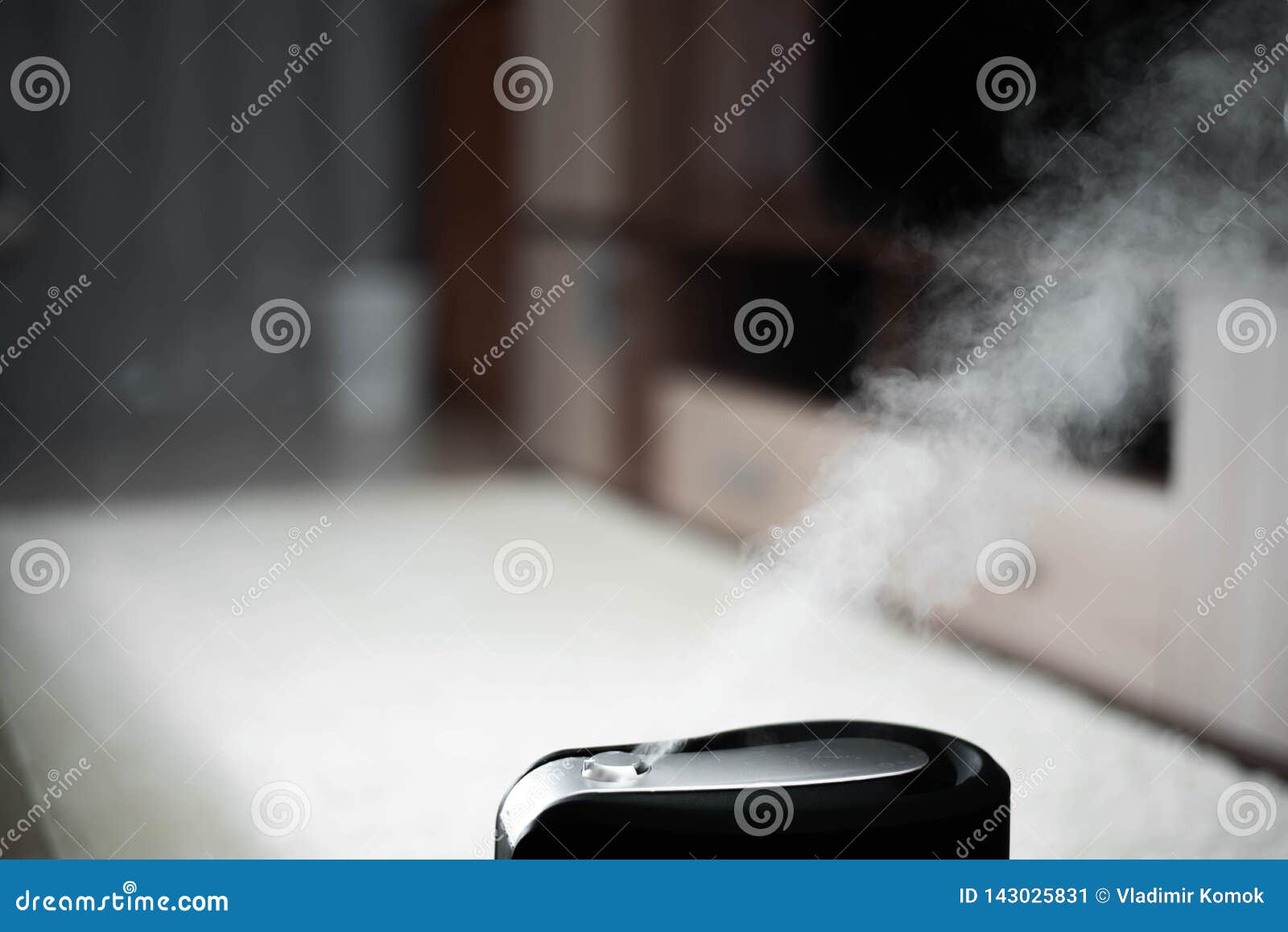 The Steam from the Humidifier in the Night Stock Image - Image of ...