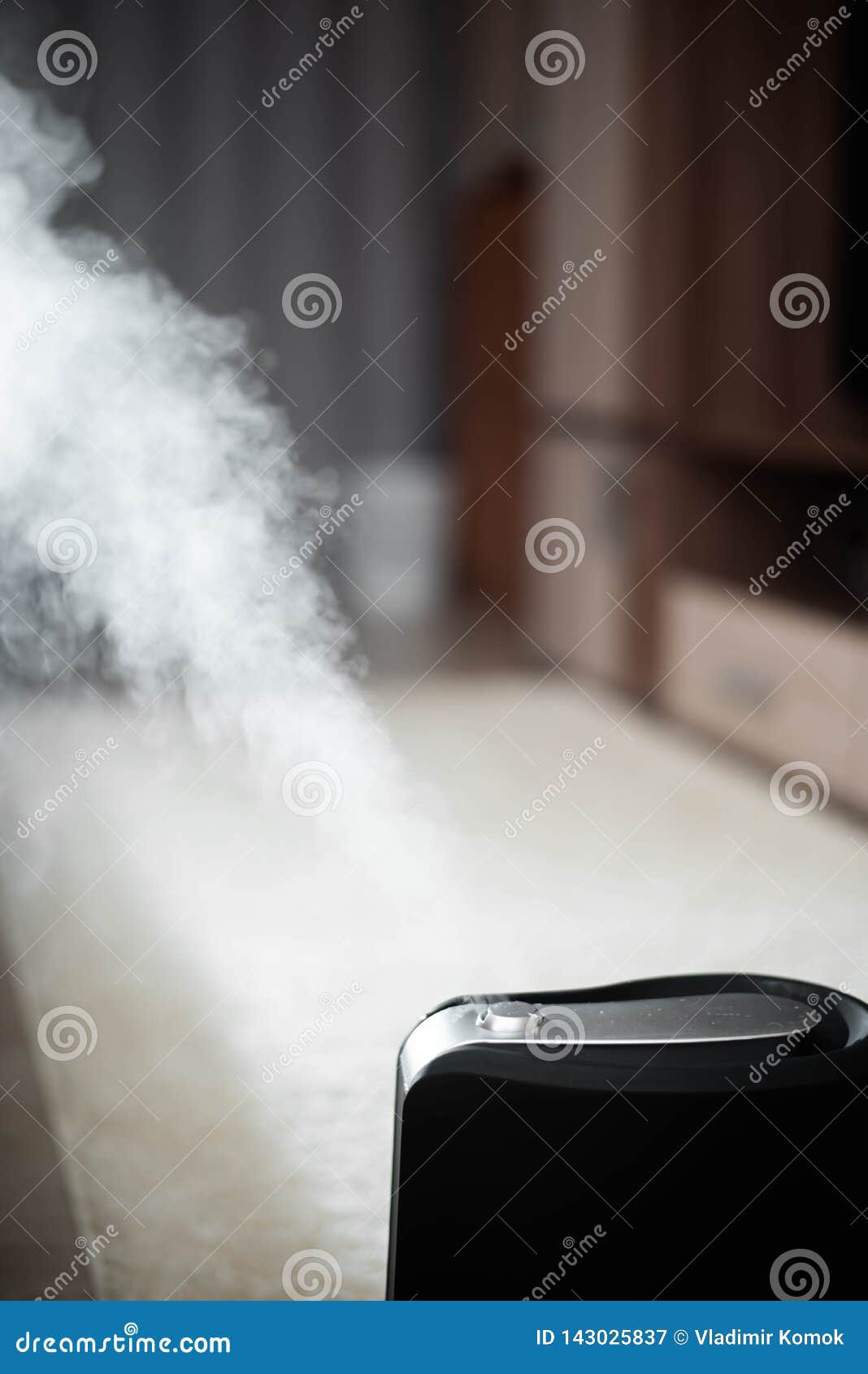The Steam from the Humidifier in the Night Stock Image - Image of cough ...