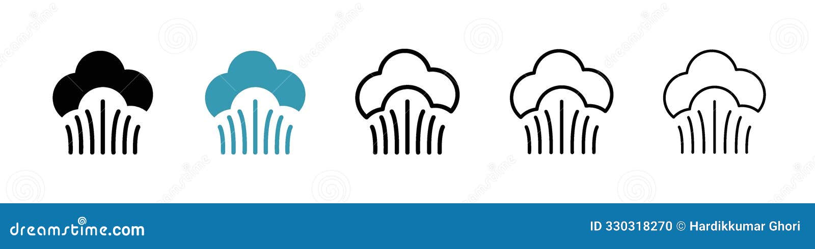 Steam Icon Set. Heat Emission Symbols. Vapor Graphic Elements. Vector ...