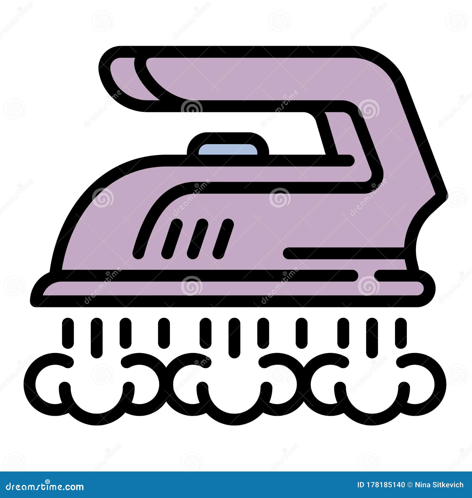 Steam Iron Icon, Outline Style Stock Vector - Illustration of clean ...