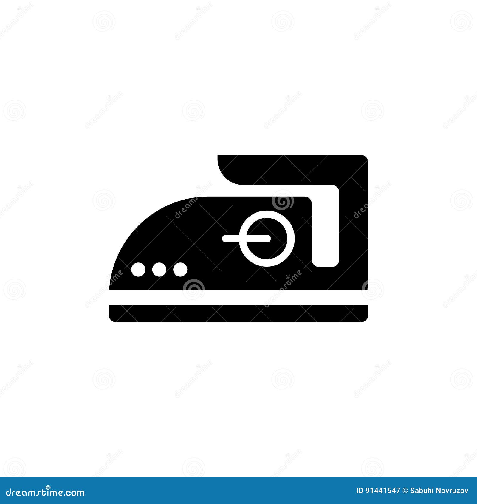 Steam Iron Vector Icon. Isolated on White Stock Vector - Illustration ...
