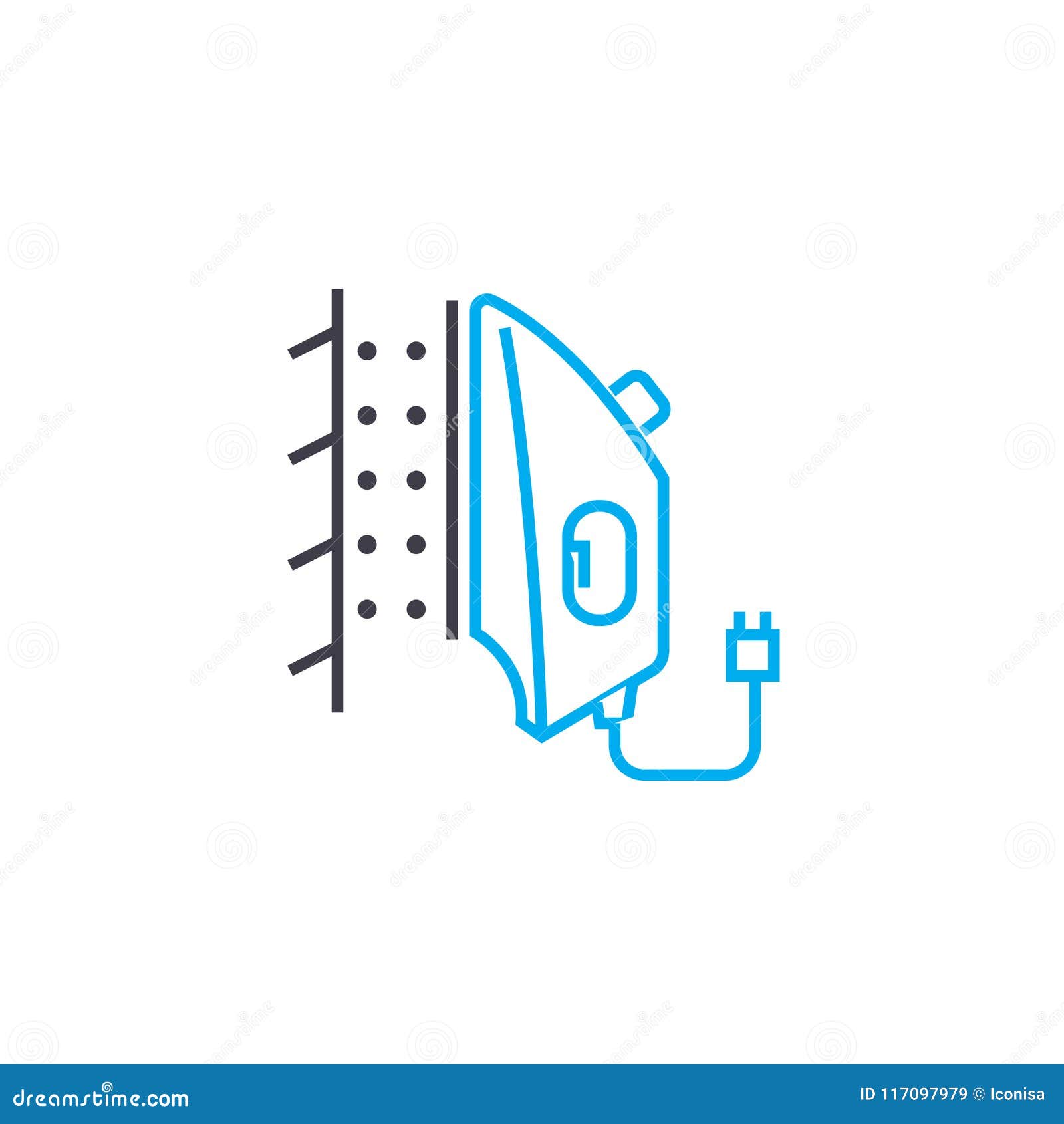 Ironing Linear Icon Vector Illustration | CartoonDealer.com #204425412