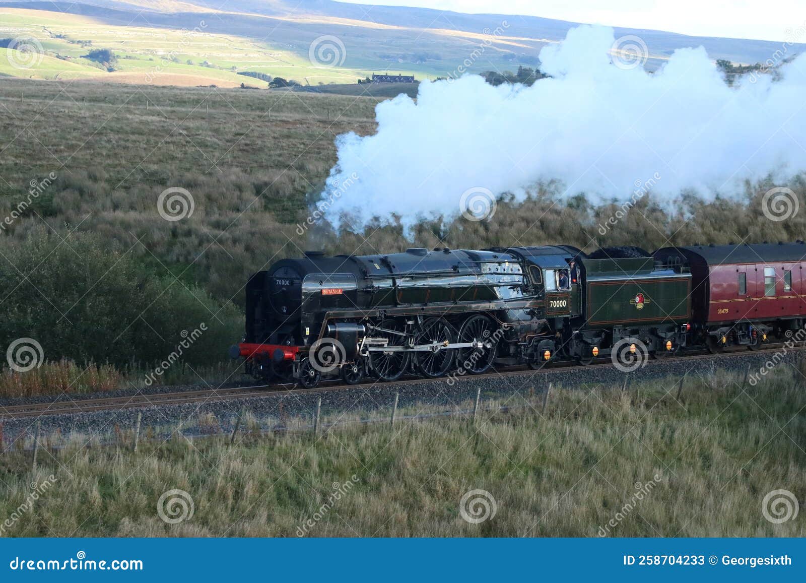 Steam Loco 70000 Britannia at Blea Moor Editorial Stock Photo - Image ...