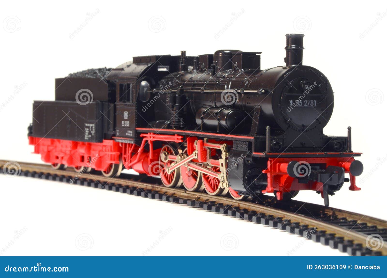 Steam Loco Model Train Isolated on White Stock Image - Image of retro ...