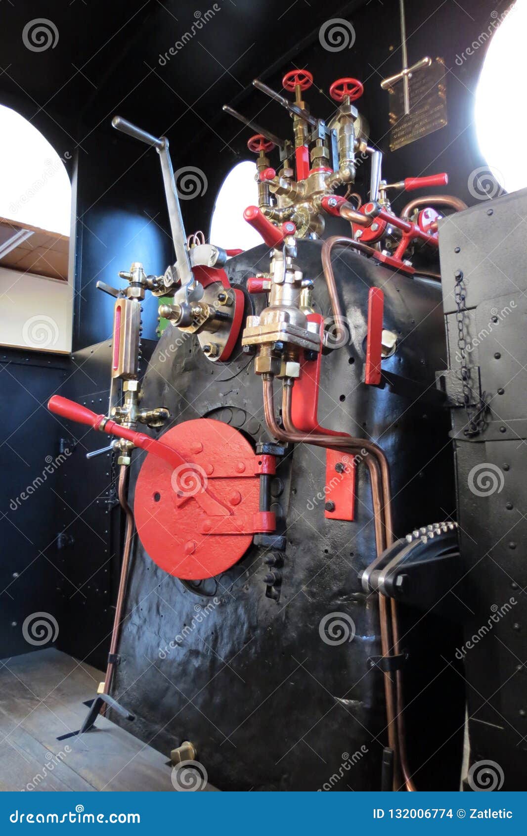Steam locomotive cockpit stock photo. Image of express - 132006774