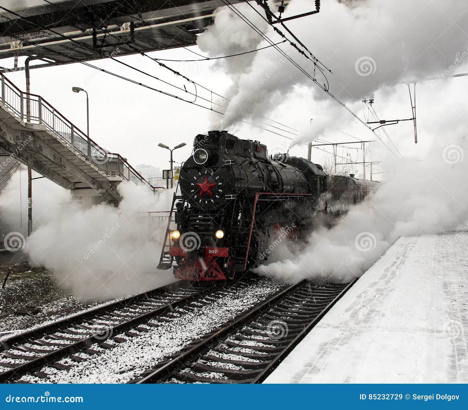 Steam Locomotive is Going To Move Stock Image - Image of freeze ...