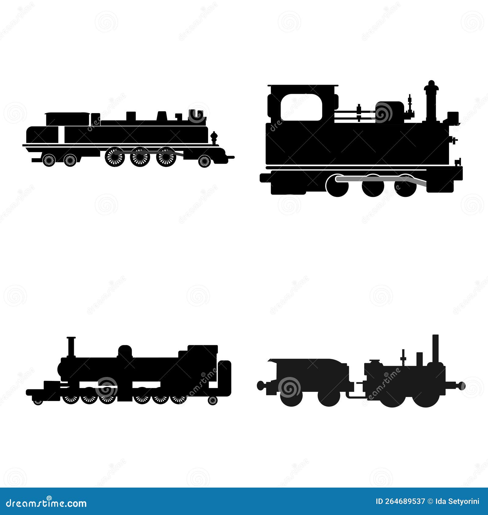 Steam locomotive icon stock illustration. Illustration of retro - 264689537