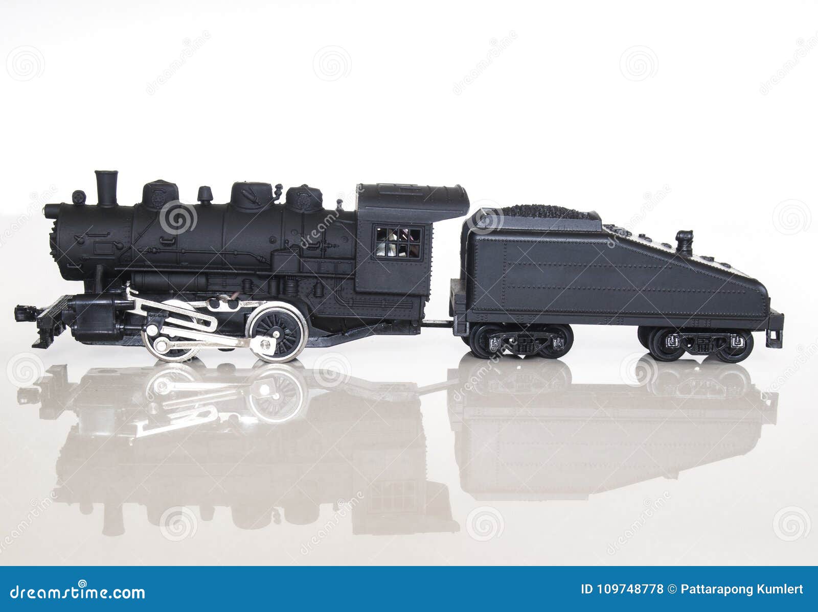 Steam Locomotive Model Train / Isolated White Stock Photo - Image of ...