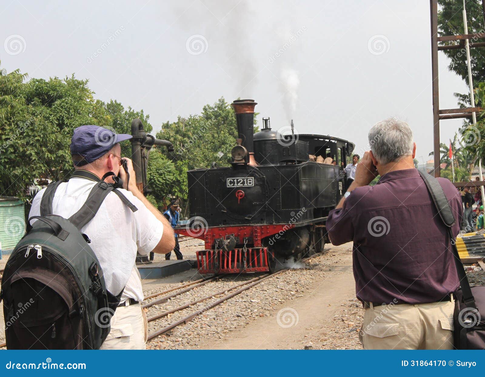 Steam locomotive editorial image. Image of java, tree - 31864170