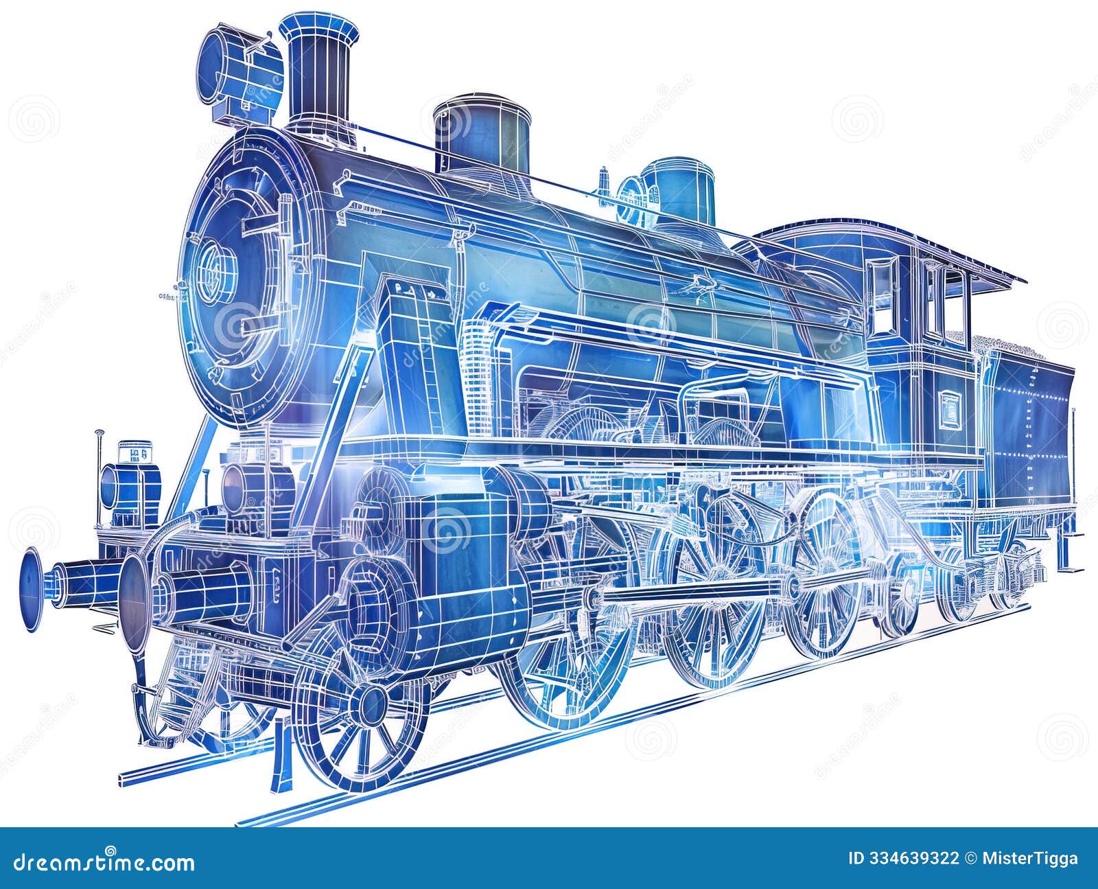 Steam Locomotive 1800s Visualization with Augmented Reality Transparent ...