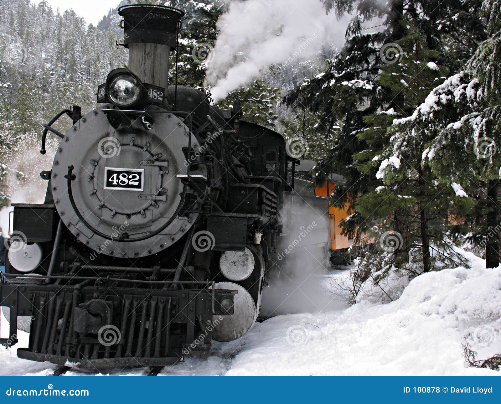 Vintage Steam Locomotives In Snow