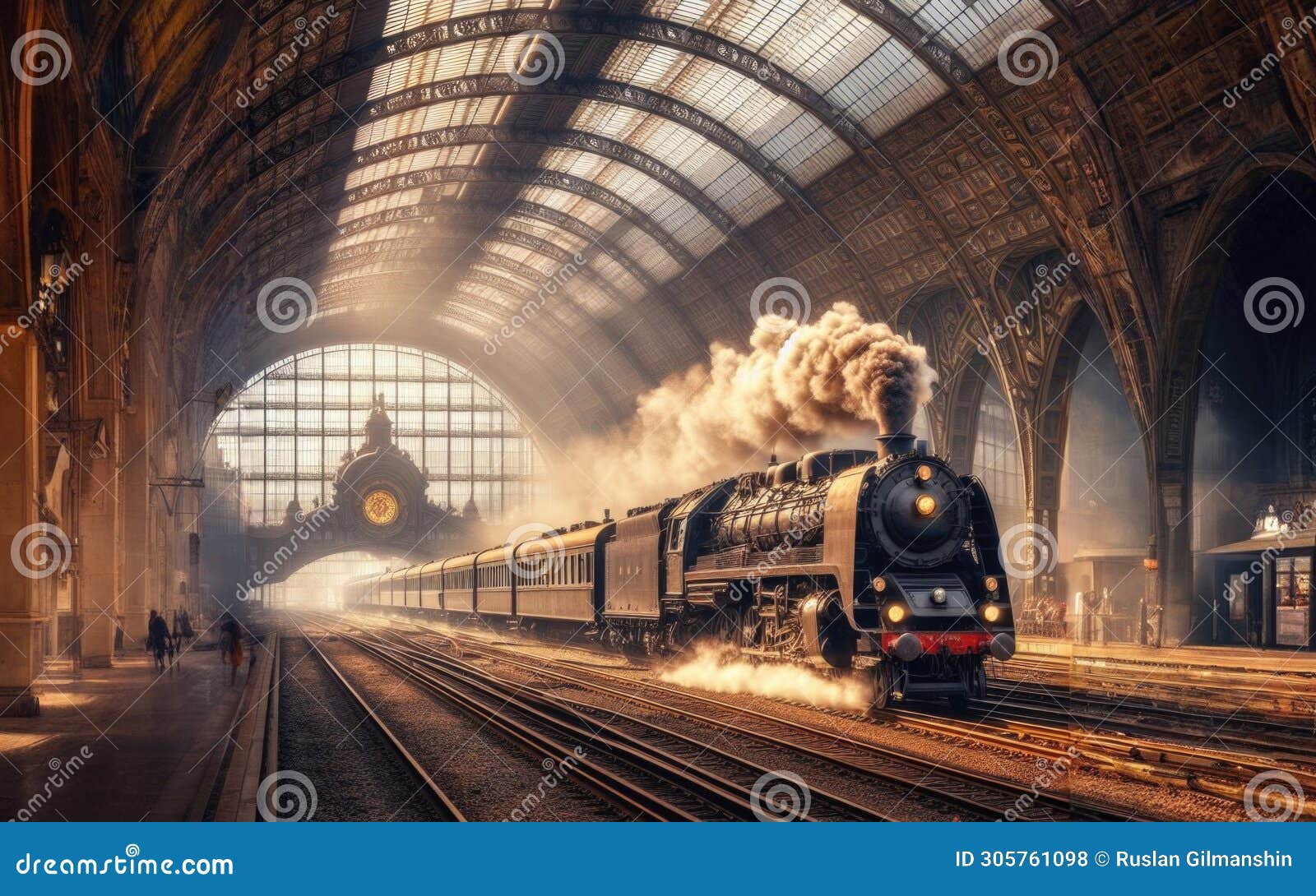 Steam Locomotive Stands on the Platform of the Station Stock Photo ...