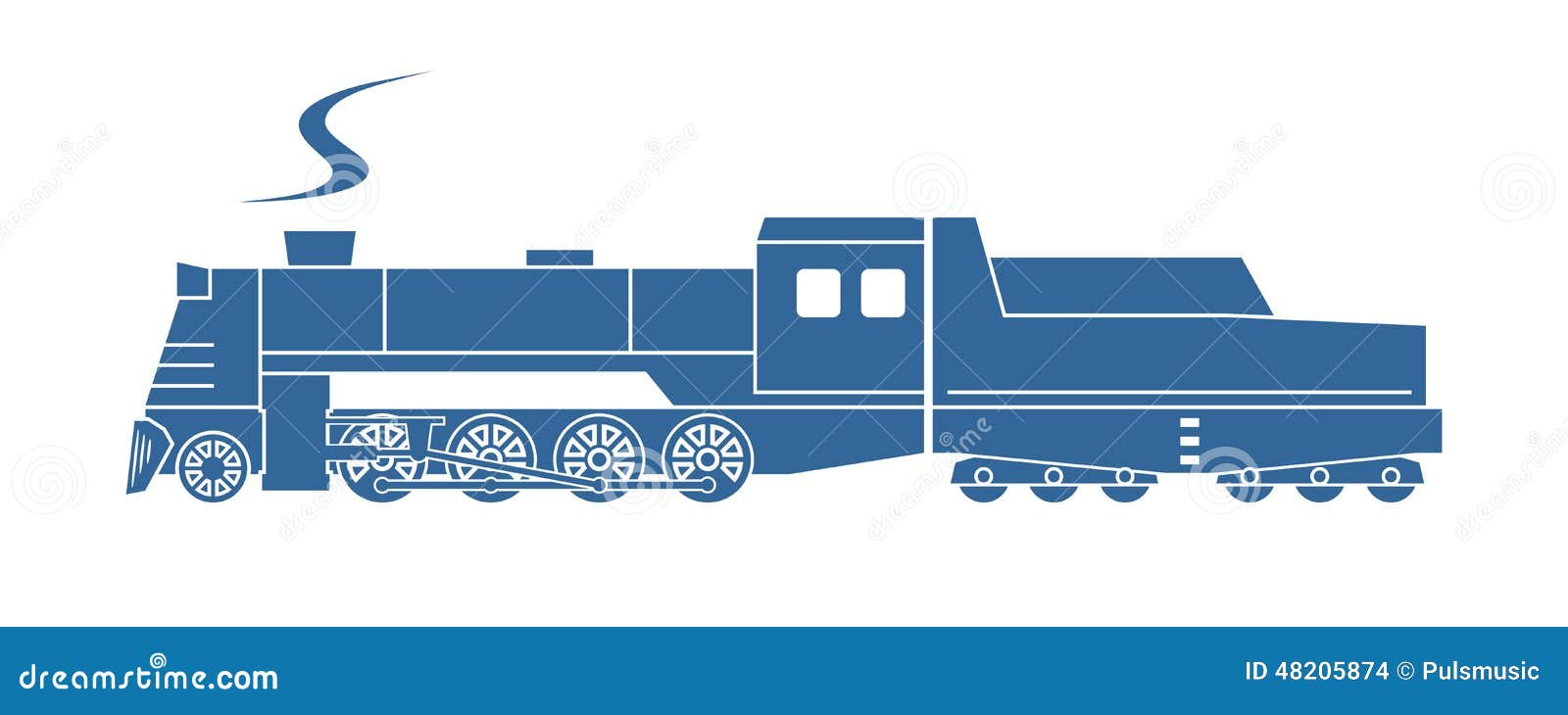 Steam Locomotive with Tender Stock Vector - Illustration of design ...