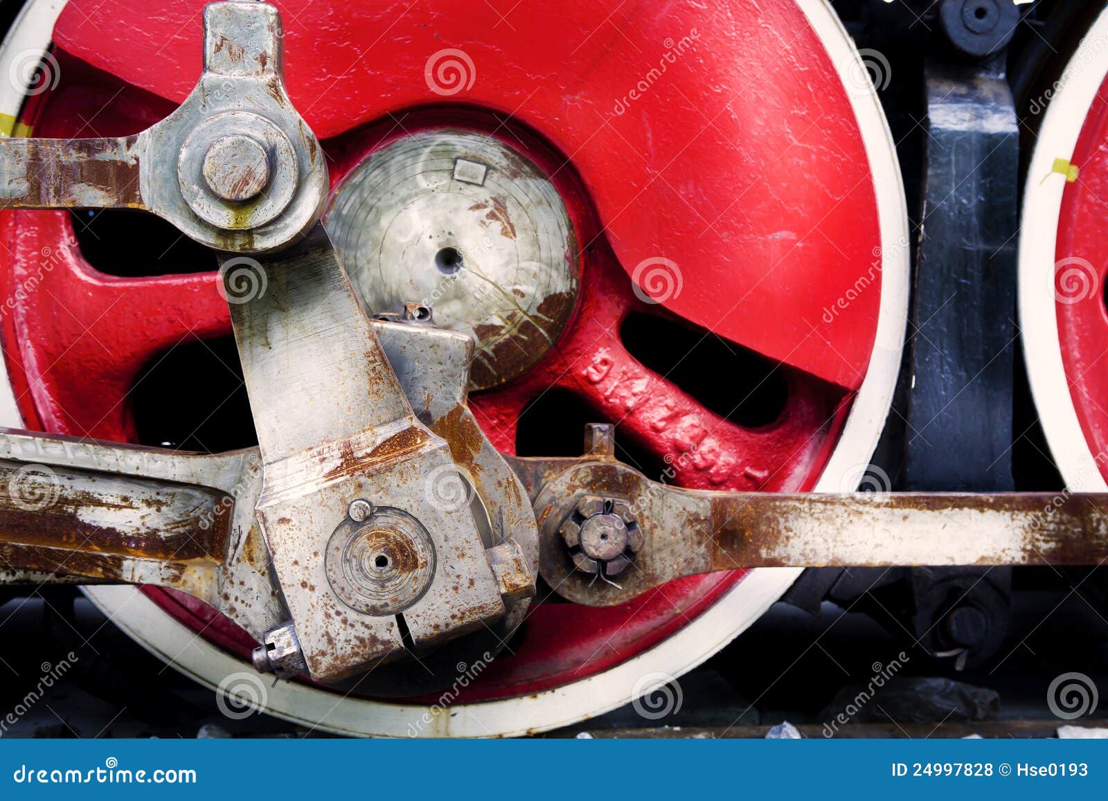 Steam locomotive wheel stock photo. Image of piston, machine - 24997828