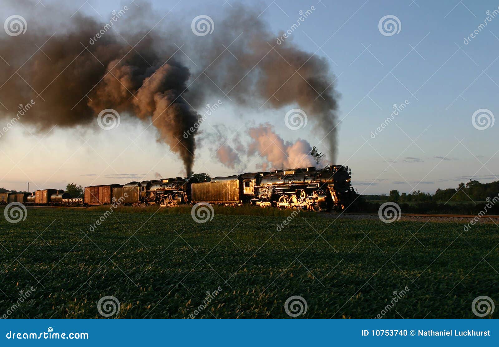 Steam Locomotives at Sunset Stock Photo - Image of sunset, summer: 10753740