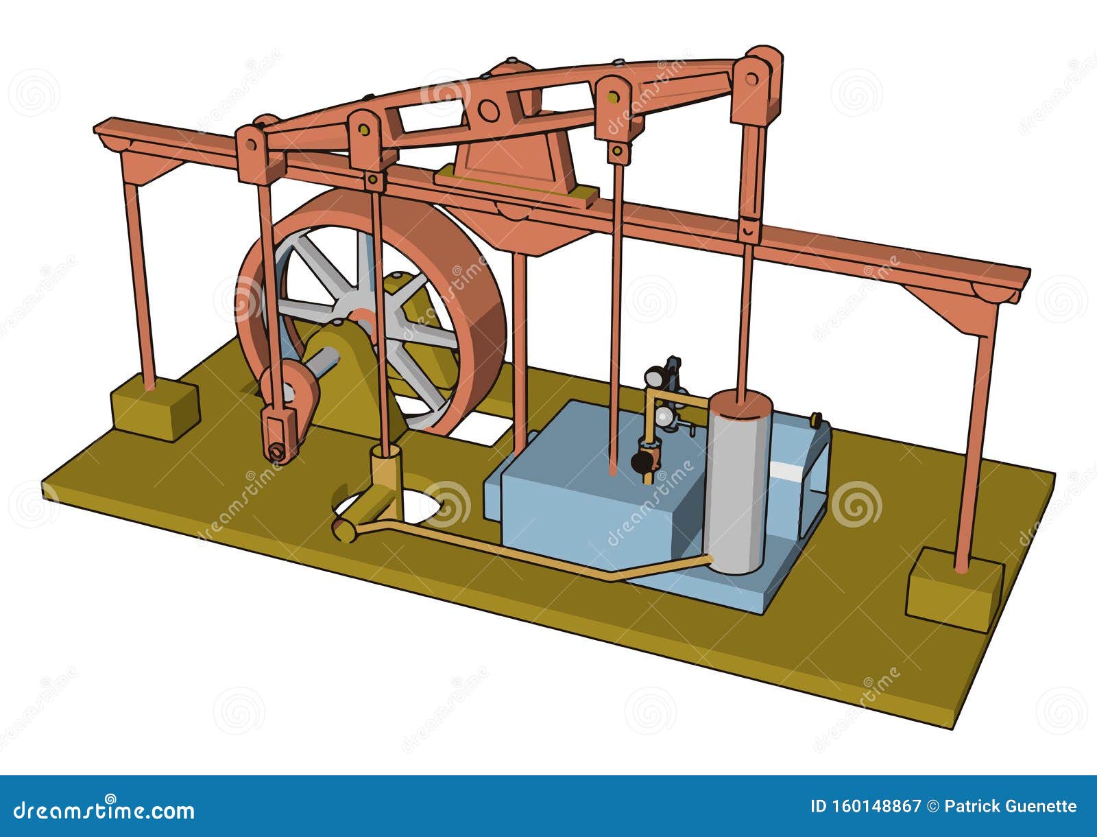 A Steam Engine Machine Vector or Color Illustration Stock Vector ...