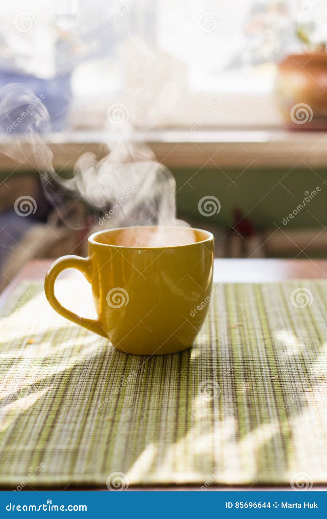 Steam of morning tea stock photo. Image of drink, cafe - 85696644