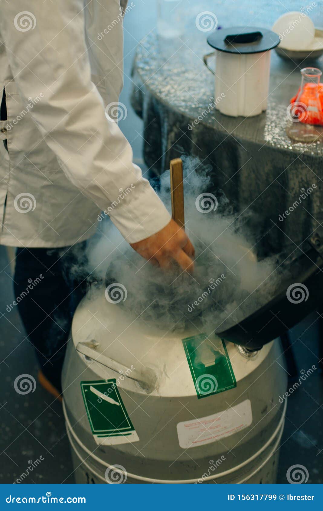 Steam of Nitrogen Created from Liquid Nitrogen Exposed To Ambient ...